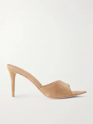 GIANVITO ROSSI Elle 85 Suede Pumps - Brown
