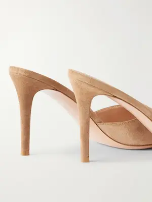 GIANVITO ROSSI Elle 85 Suede Pumps - Brown