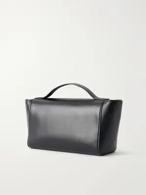 Savette Symmetry Trapeze Leather Tote - Black