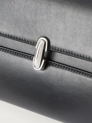 Savette Symmetry Trapeze Leather Tote - Black