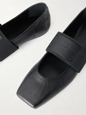 Givenchy Logo-appliquéd Leather Ballerina Flats
