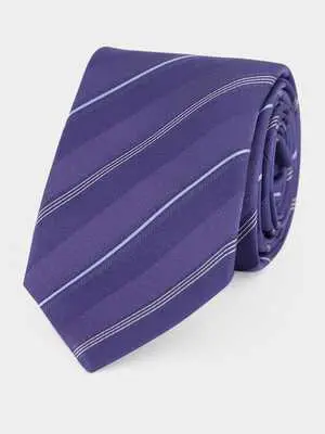 Brunello Cucinelli Striped Silk Neck Tie - Blue