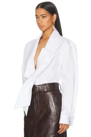 Saint Laurent Asymmetrical Tie Blouse