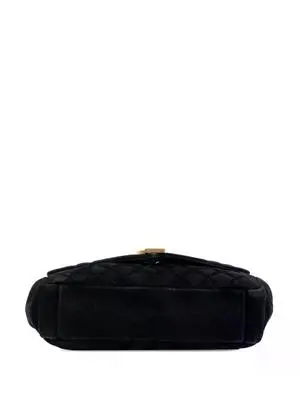 Saint Laurent 2016 Medium Suede Triquilt Monogram College Bag