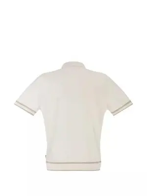 BOSS Half-zip Striped-trim Polo Shirt - Neutrals