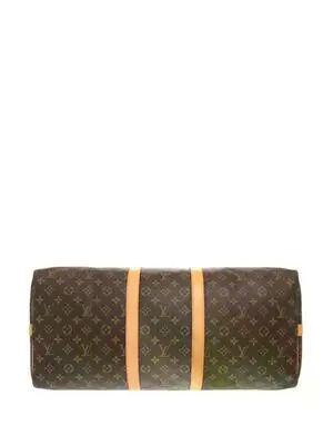 LOUIS VUITTON 2004 Monogram Keepall Bandouliere 55 Travel Bag - Brown