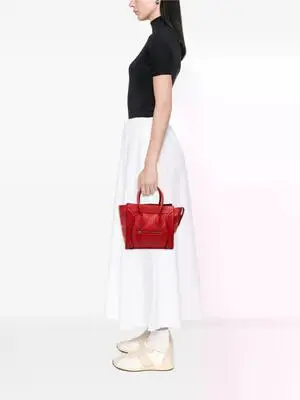 Celine 2012 Micro Calfskin Luggage Tote Bag - Red