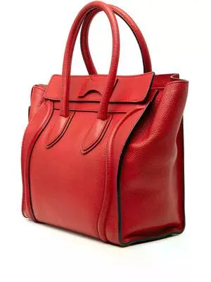 Celine 2012 Micro Calfskin Luggage Tote Bag - Red