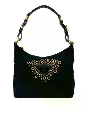 Prada 1990-2000 Nylon Vela Grommet Shoulder Bag