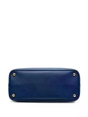 Prada 2013-2025 Medium Saffiano Cuir Double Satchel - Blue