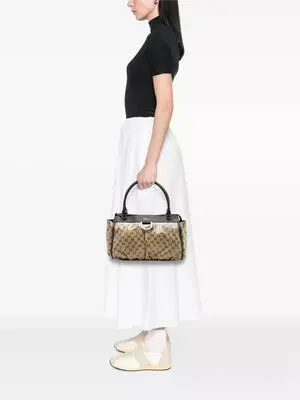 Gucci Gg Crystal Abbey D-ring Tote - Neutrals