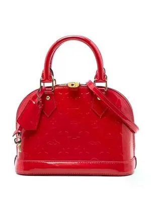 LOUIS VUITTON 2014 Monogram Vernis Alma Bb Satchel - Red