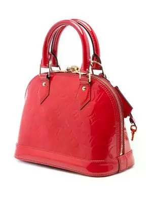 LOUIS VUITTON 2014 Monogram Vernis Alma Bb Satchel - Red