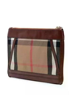 Burberry Exploded Check Canvas Wristlet Clutch