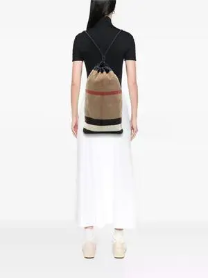 Burberry 2000-2017 Mega Check Canvas Drawstring Backpack