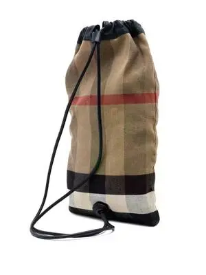 Burberry 2000-2017 Mega Check Canvas Drawstring Backpack