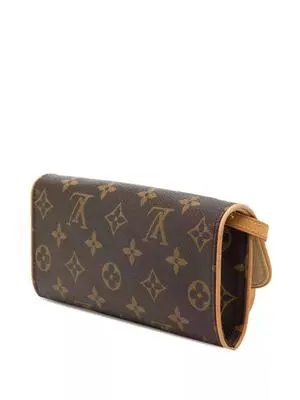 LOUIS VUITTON 1999 Monogram Pochette Twin Pm Crossbody Bag - Brown
