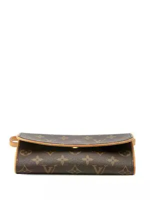 LOUIS VUITTON 1999 Monogram Pochette Twin Pm Crossbody Bag - Brown