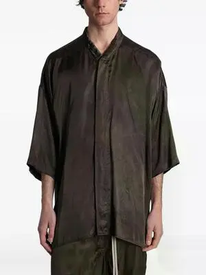 Rick Owens Jumbo Faun Mandarin-collar Wide-sleeve Shirt - Grey