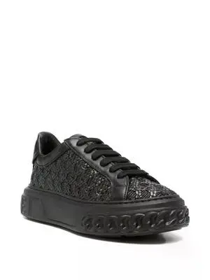 Casadei Lace-up Platform Sneakers - Black