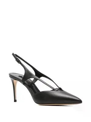 Casadei Leather Slingback Pumps - Black