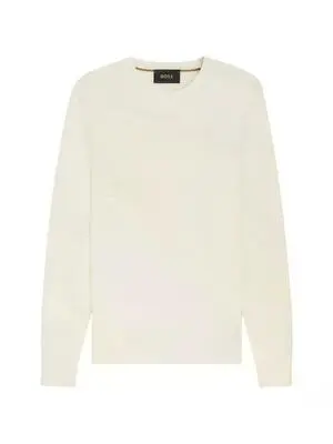 BOSS Silk-cotton Sweater With Micro-check Structure