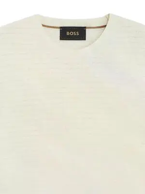 BOSS Silk-cotton Sweater With Micro-check Structure