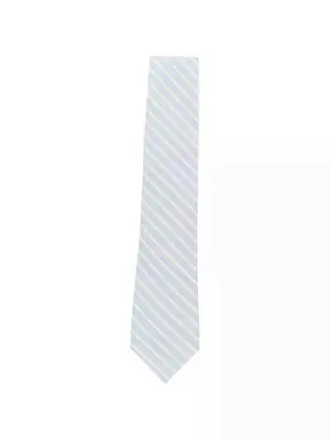 Auralee Stripe-pattern Wool Tie - Blue