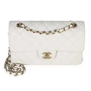 Chanel Chanel Quilted Caviar Small Classic Double Flap Bag White