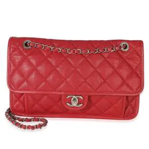 CHANEL Quilted Caviar French Riviera Flap Bag