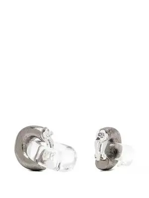 MONIES Havana Interlocking Hoop Earrings - Silver