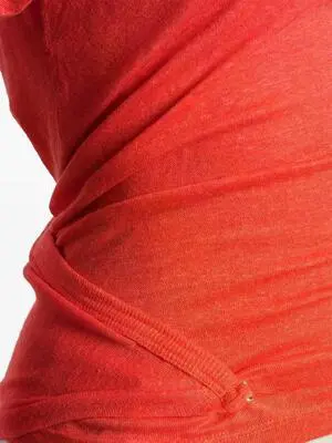 IRO PARIS Sorenza Twist-detail Linen T-shirt - Red
