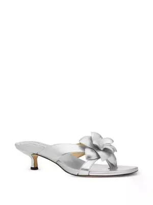 Michael Kors Jacie Floral-appliqué Sandals - Silver