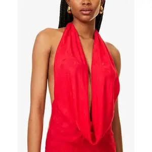RAT AND BOA Alita Backless Satin Maxi Dress