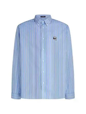 Karl Lagerfeld Ikon Stripe Relaxed Shirt - Blue