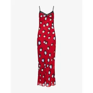RAT AND BOA Graphic-pattern Woven Maxi Dress - Red