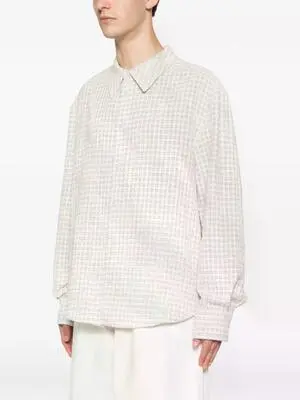 Séfr Wes Check-pattern Long-sleeve Shirt - Neutrals