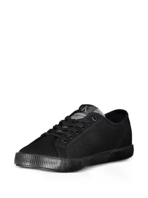 Calvin Klein Logo-patch Canvas Sneakers - Black