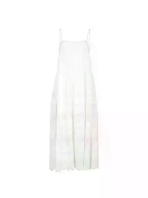 The Great. Rosette Crochet-trim Maxi Dress - Neutrals