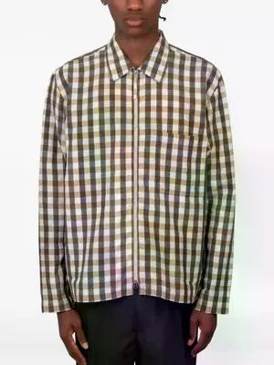 Universal Works Check-pattern Zip-up Shirt - Neutrals
