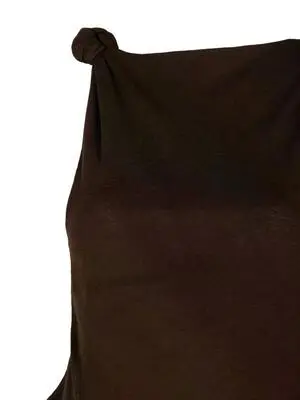 GANNI Knot-detail Marl-mesh Tank Top
