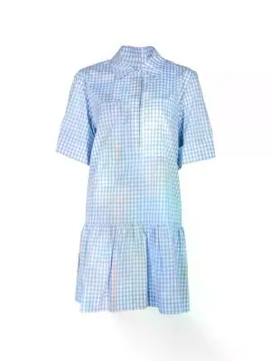 Simkhai Crissy Gingham-check Mini Dress - Blue