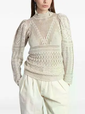 Isabel Marant Étoile Dahara Pointelle-knit Sweater - Neutrals