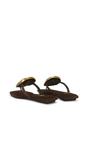 Jeffrey Campbell Bazaar Flat Sandal With Metallic Hardware - Brown