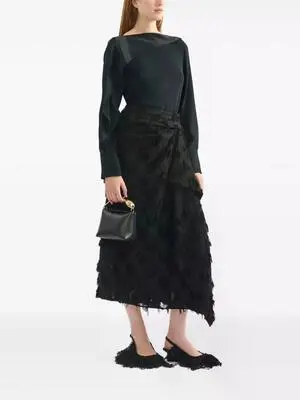 Erdem Ruffled Long-sleeve Blouse - Black