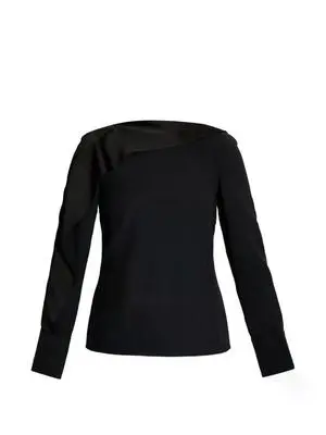 Erdem Ruffled Long-sleeve Blouse - Black