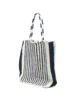 Maison Labiche Morard Stripe-pattern Raffia Tote Bag
