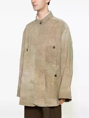 ZIGGY CHEN Drawstring-waist Paint-splatter Shirt