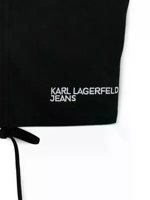 Karl Lagerfeld Contrast-trim Drawstring-hem Top