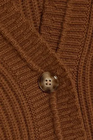 TWP Ribbed Cashmere Cardigan - Brown
